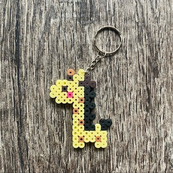 Handmade | Other | Giraffe Keychain Handmade Perler Beads Animal | Poshmark